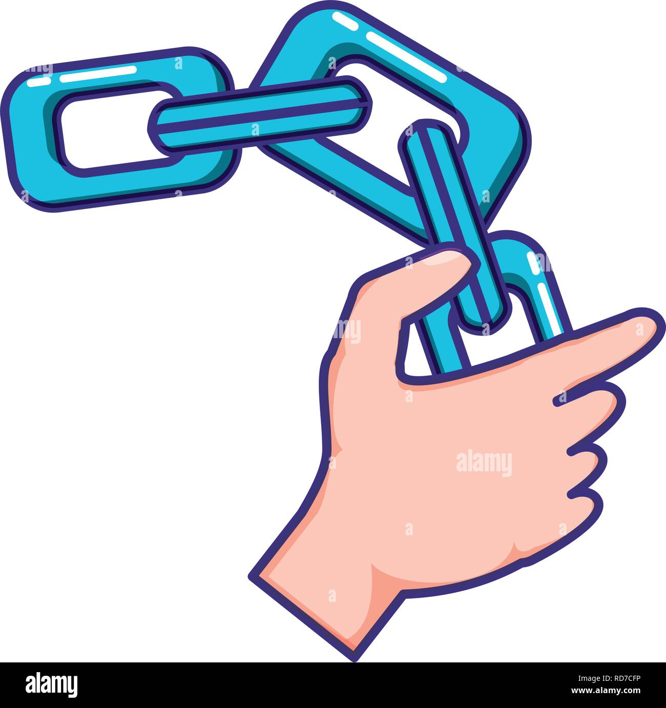 hand human with chain vector illustration design Stock Vector Image ...