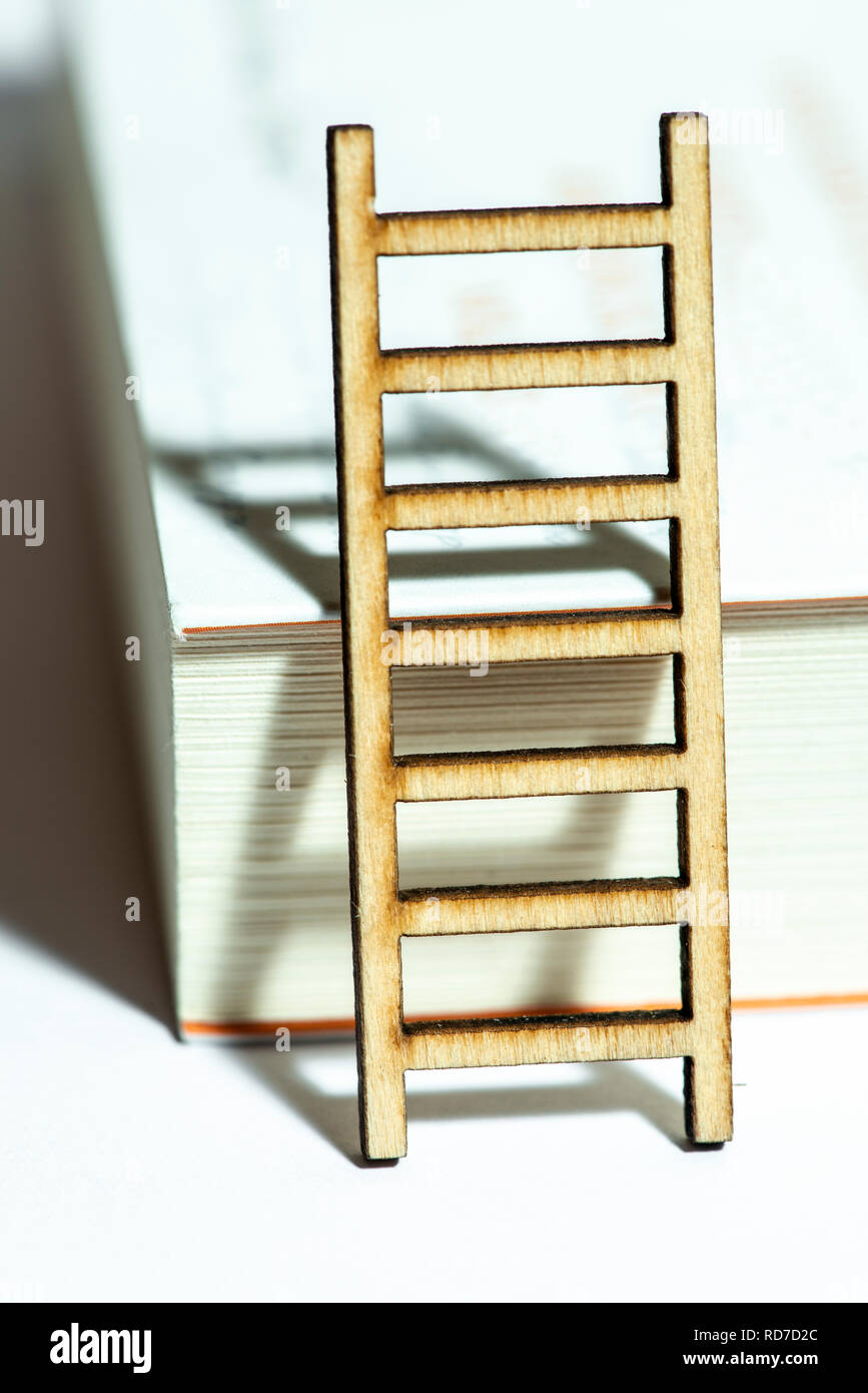 Book pages and ladder. Concept with ladder on book for education and ...