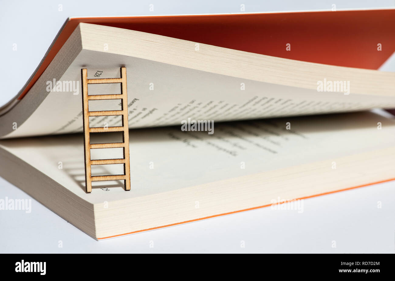 Book pages and ladder. Concept with ladder on book for education and ...