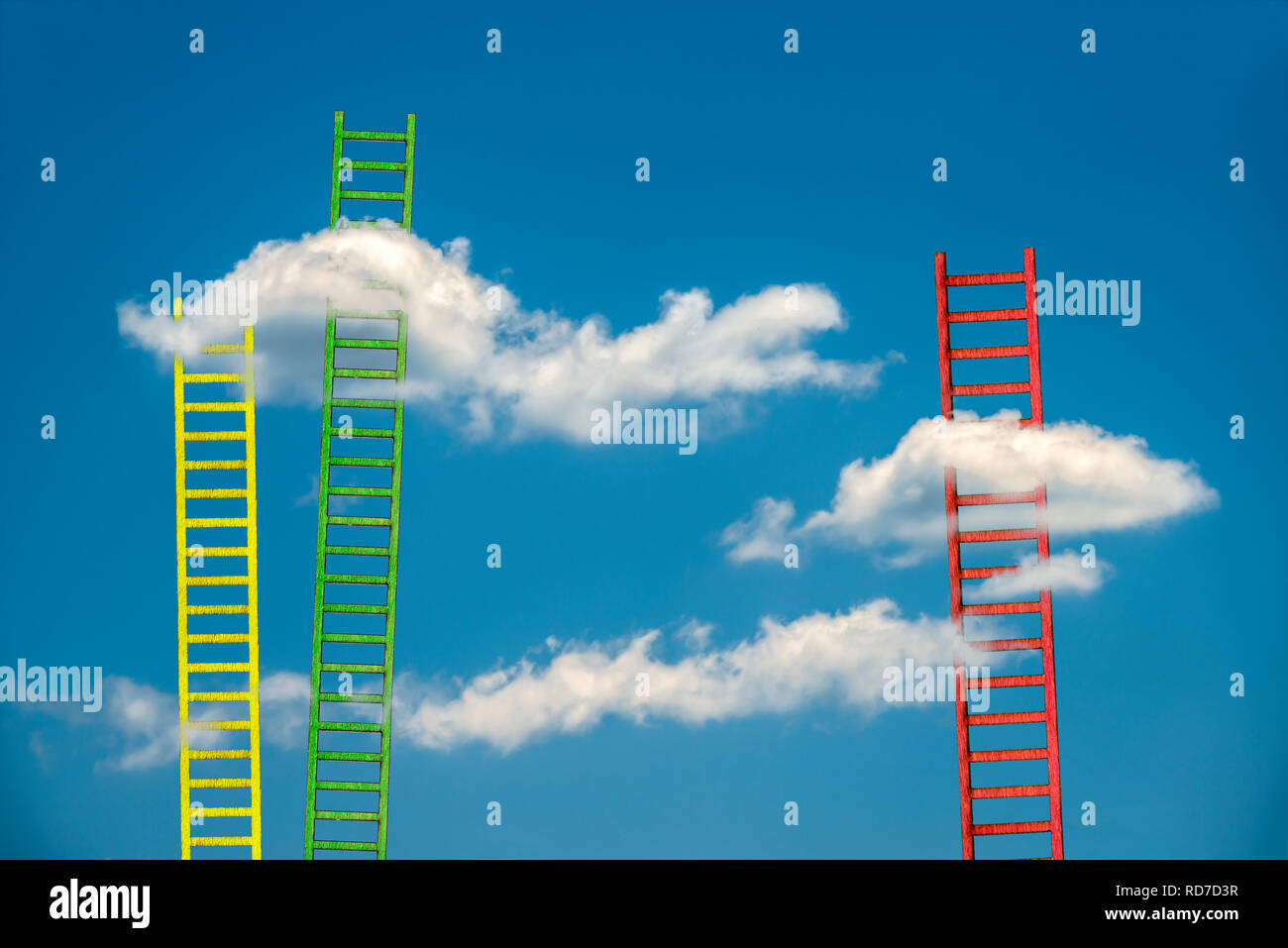 Ladder sky success rise clouds hi-res stock photography and images - Alamy