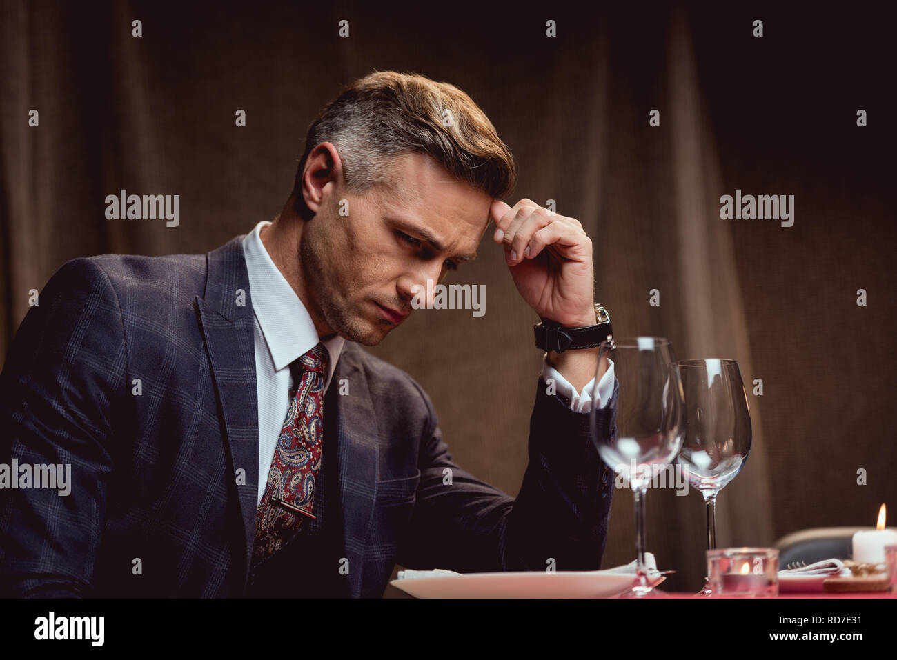 Waiting for someone at restaurant hi-res stock photography and images ...