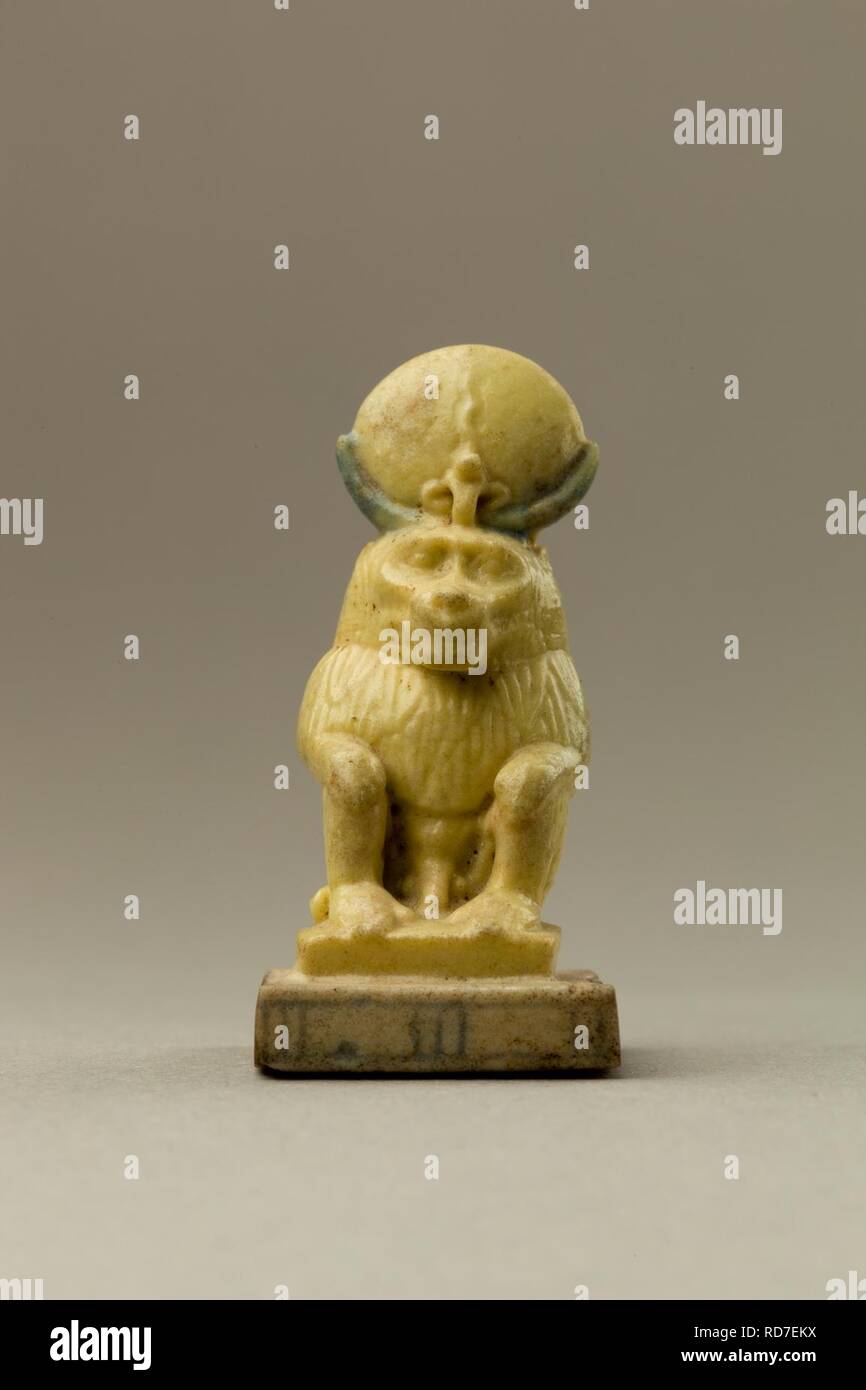 Amulet Depicting a Baboon Wearing a Lunar Disk and Uraeus Stock Photo ...