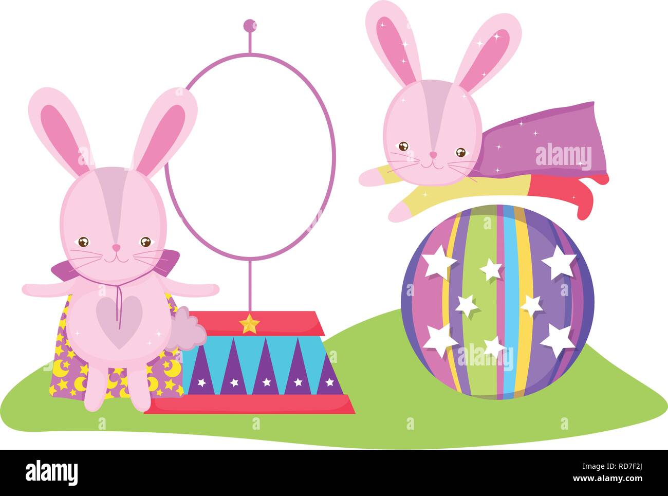 cute circus rabbit in balloon Stock Vector Image & Art - Alamy