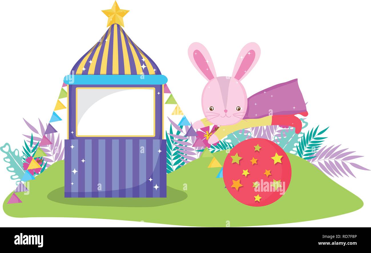 cute circus rabbit with layer in balloon Stock Vector Image & Art - Alamy
