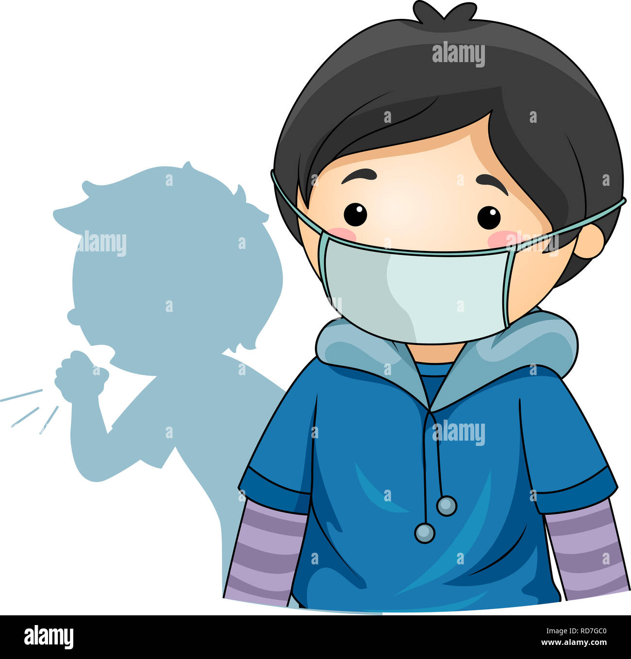 Illustration of a Kid Boy Wearing Protective Mask Protecting Him from ...