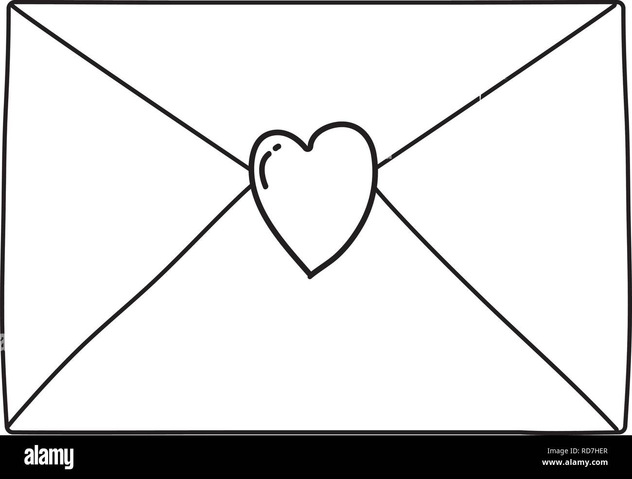 envelope with heart icon Stock Vector Image & Art - Alamy
