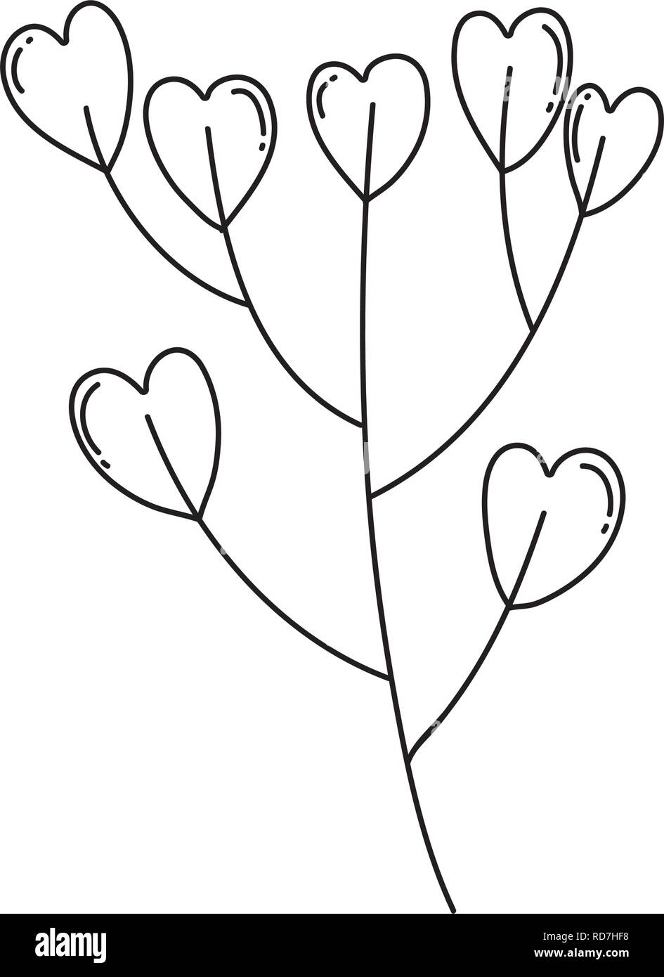 branch with hearts love Stock Vector Image & Art - Alamy
