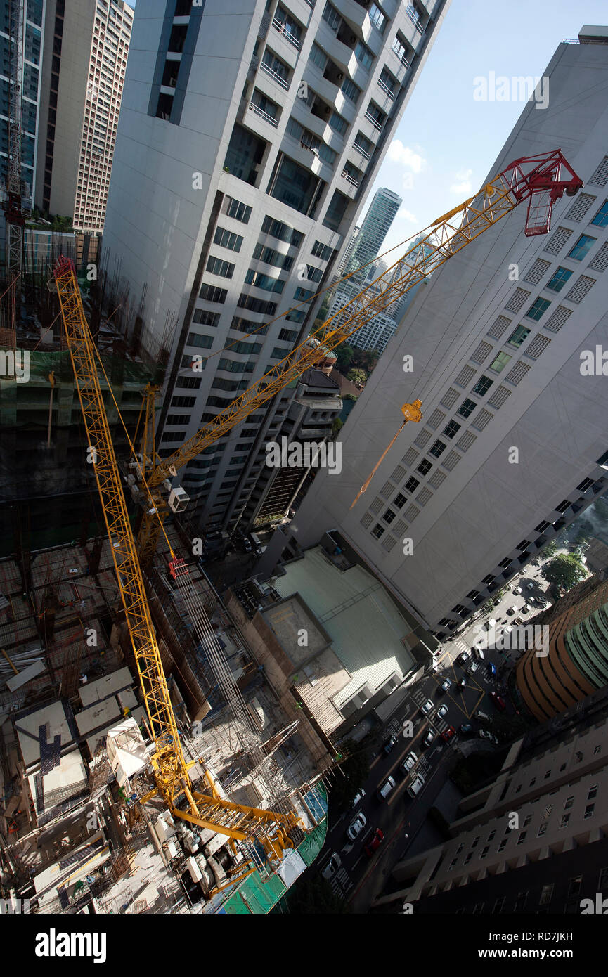 High rise condominium construction in Makati, Manila business district ...