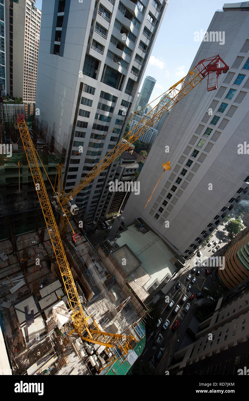 High rise condominium construction in Makati, Manila business district ...
