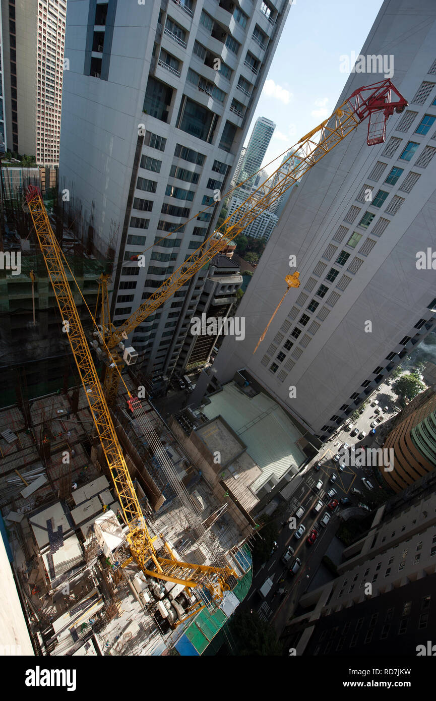 High rise condominium construction in Makati, Manila business district ...