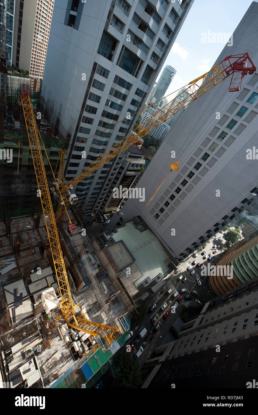 High rise condominium construction in Makati, Manila business district ...