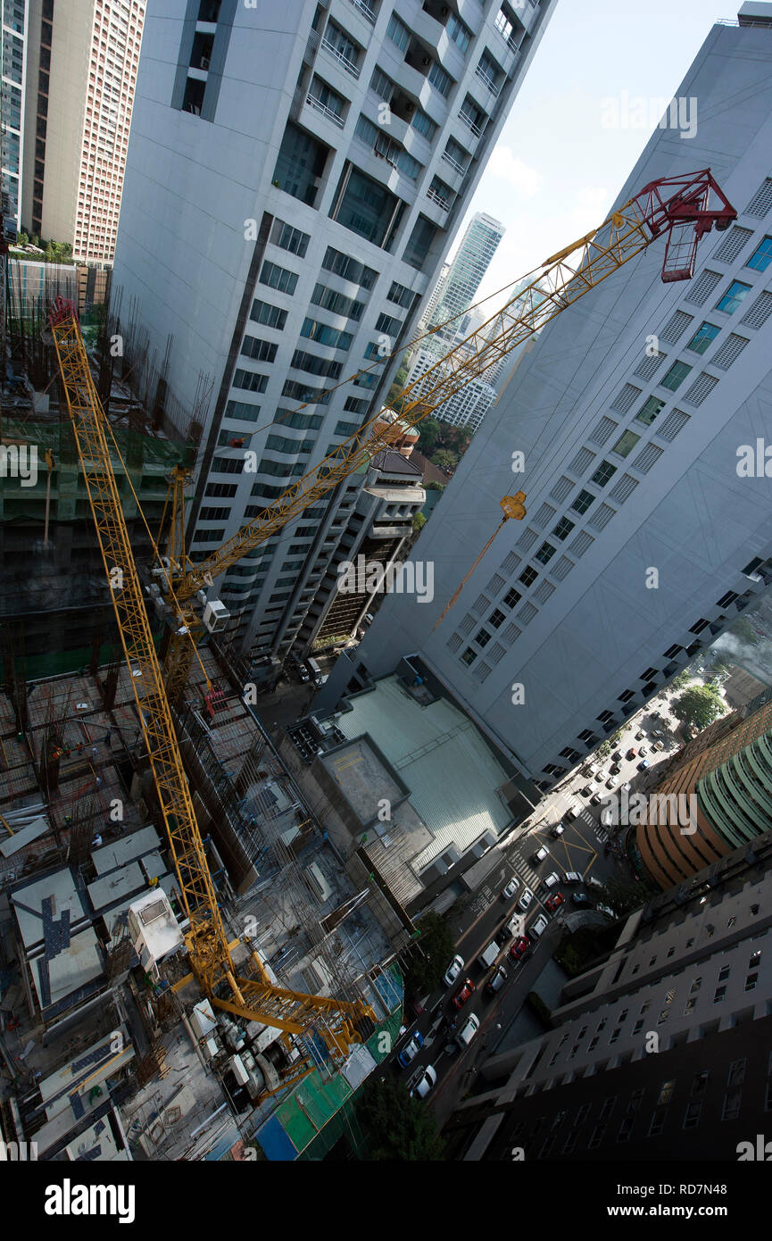 High rise condominium construction in Makati, Manila business district ...