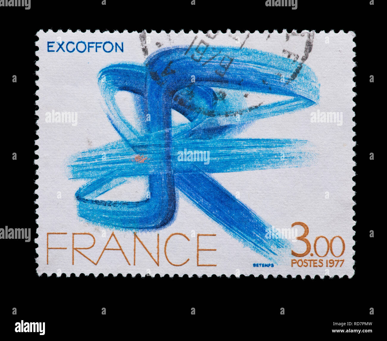 Postage stamp from France depicting the Roger Excotton painting ...