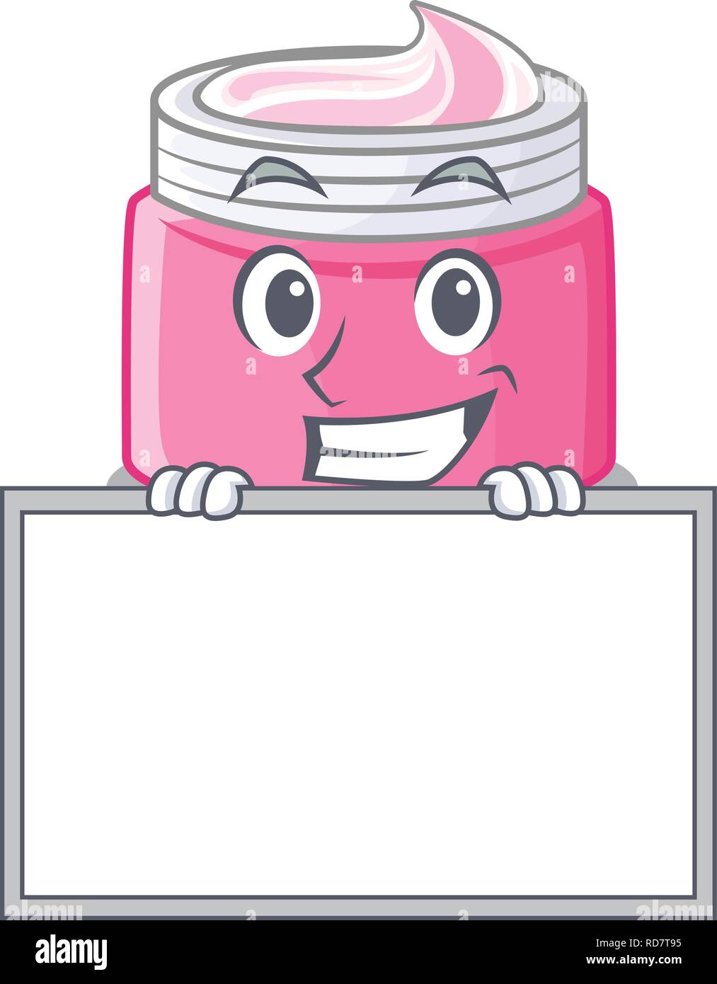 Grinning with board face cream on wooden cartoon table Stock Vector ...