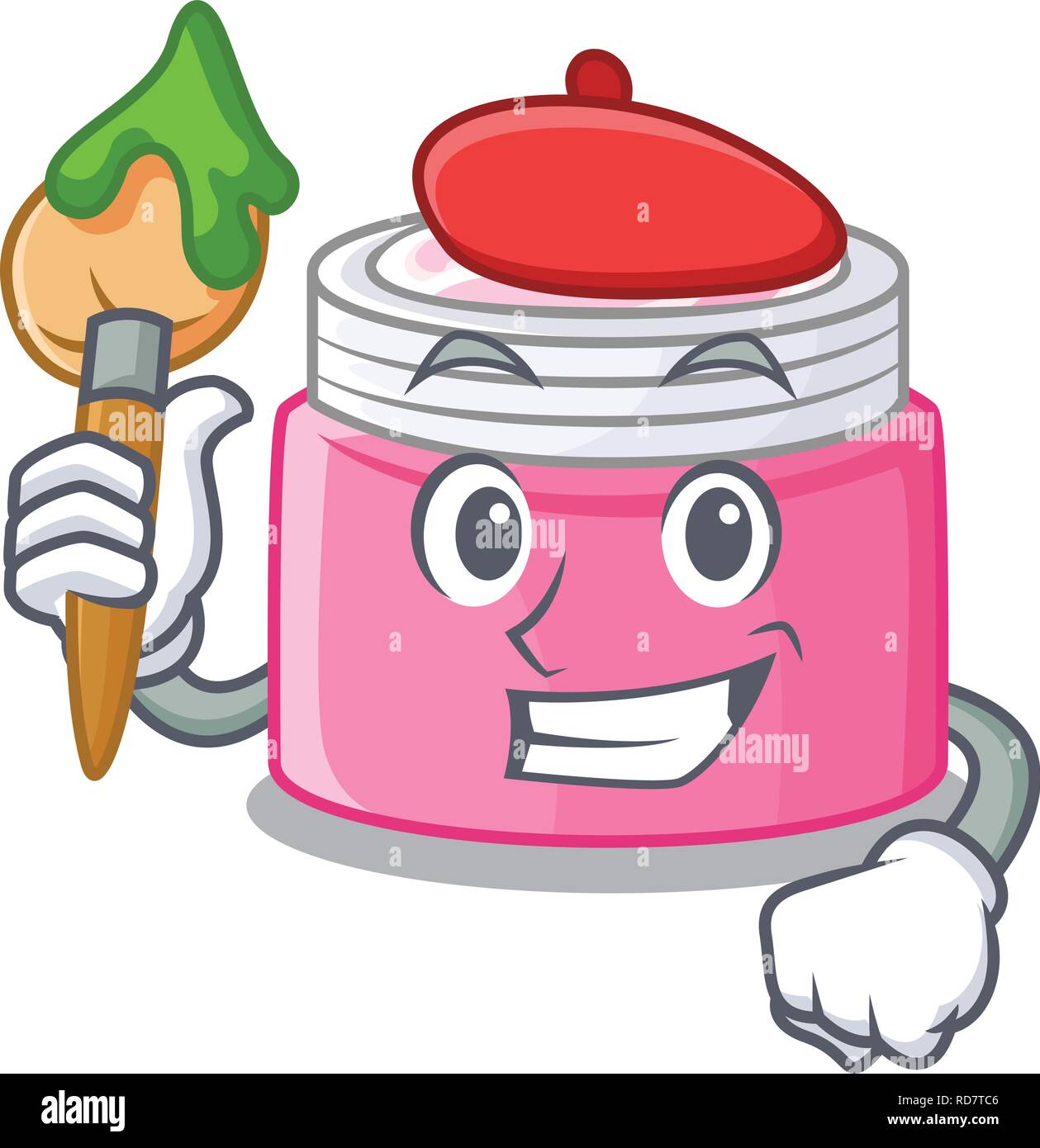 Artist face cream on wooden cartoon table Stock Vector Image & Art - Alamy