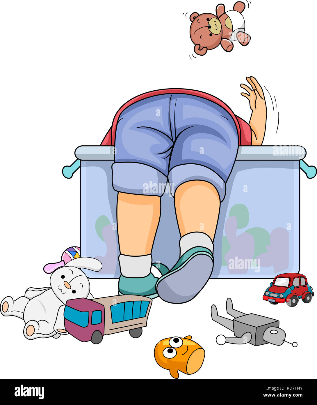 Illustration of a Kid Boy Toddler Searching for His Toy from the ...