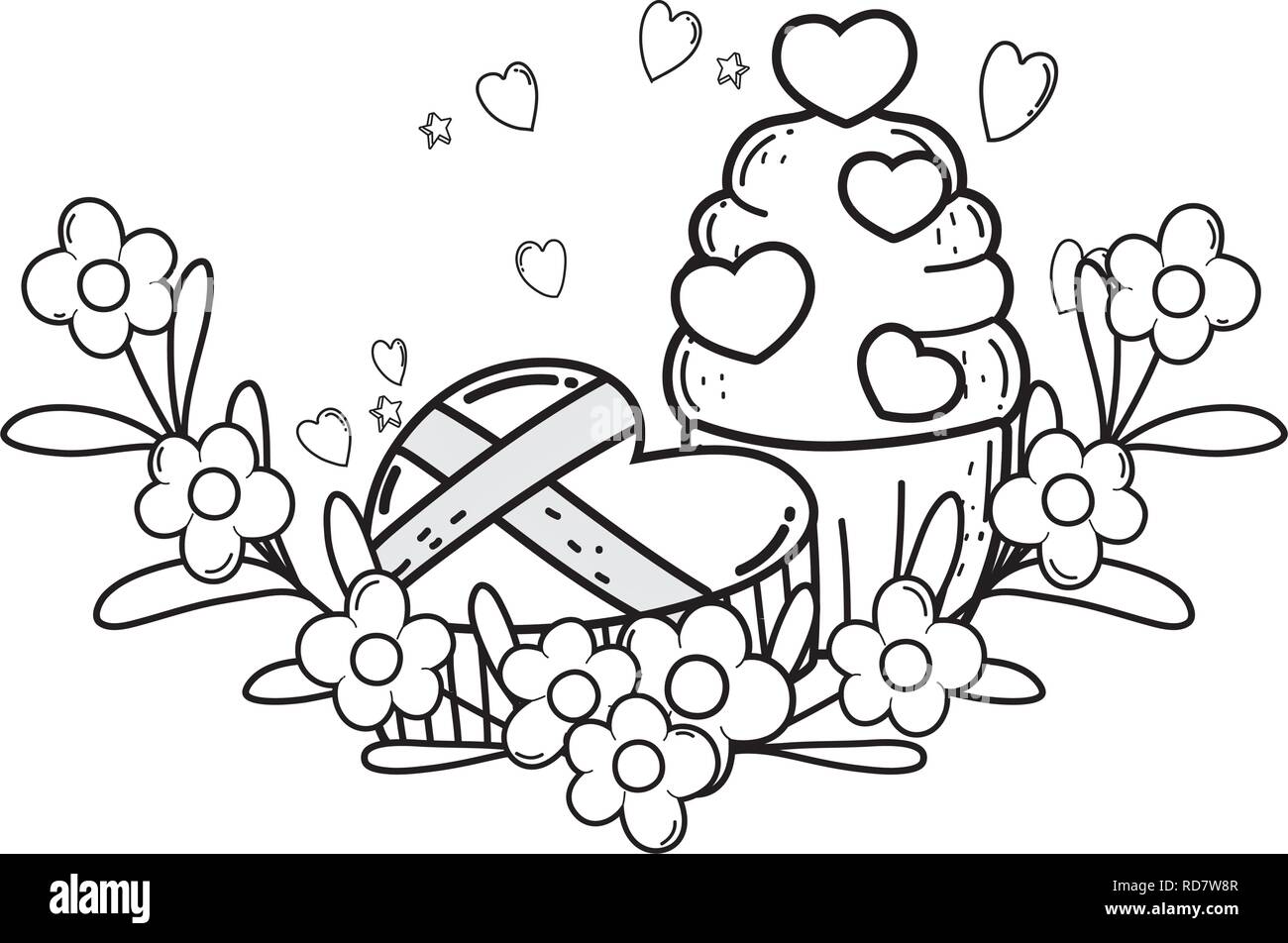 Gift homemade sweet cake Black and White Stock Photos & Images - Alamy