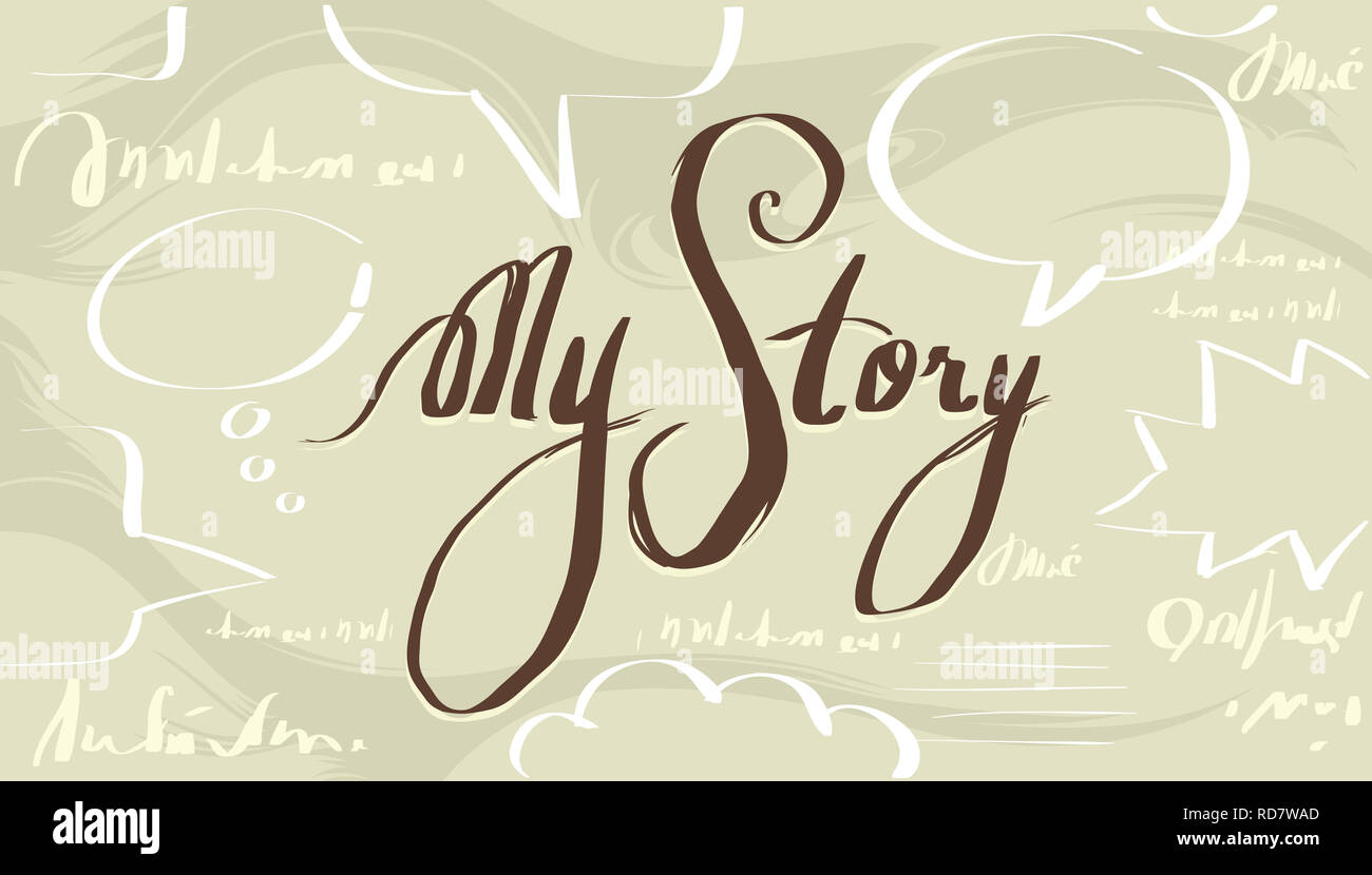 Illustration of My Story with Lettering Speech Bubbles Doodles Stock ...