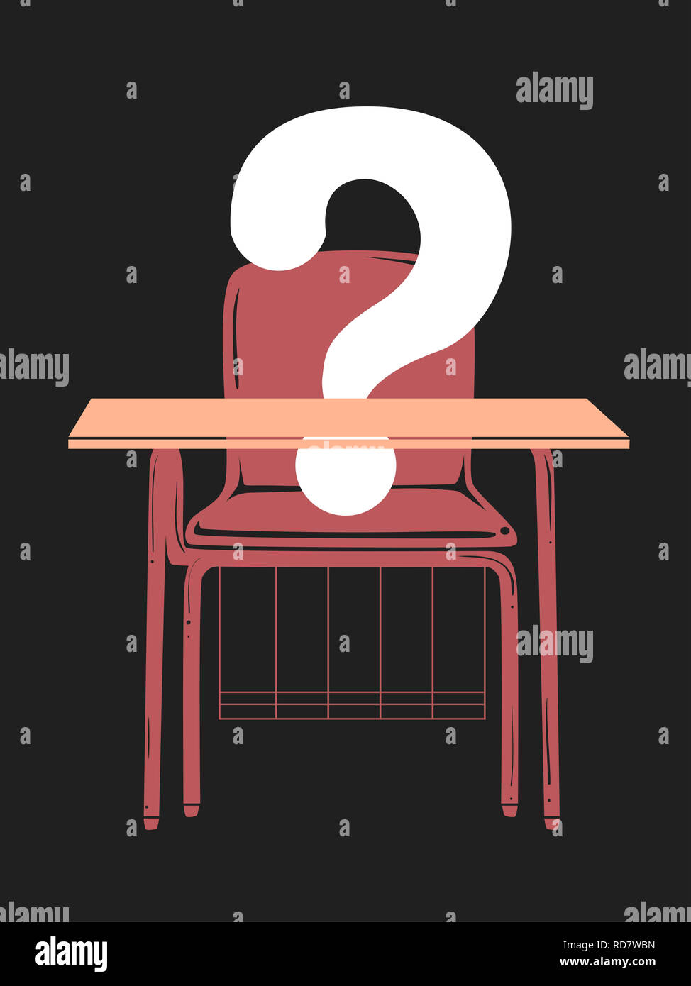 Illustration of a Student Armchair with a Question Mark . Absent ...
