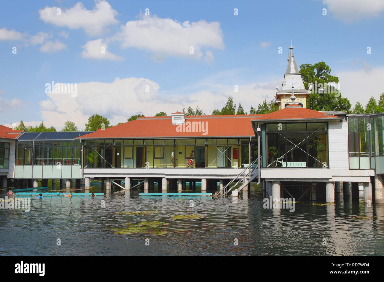 Buildings in balneological resort. Heviz, Hungary Stock Photo - Alamy