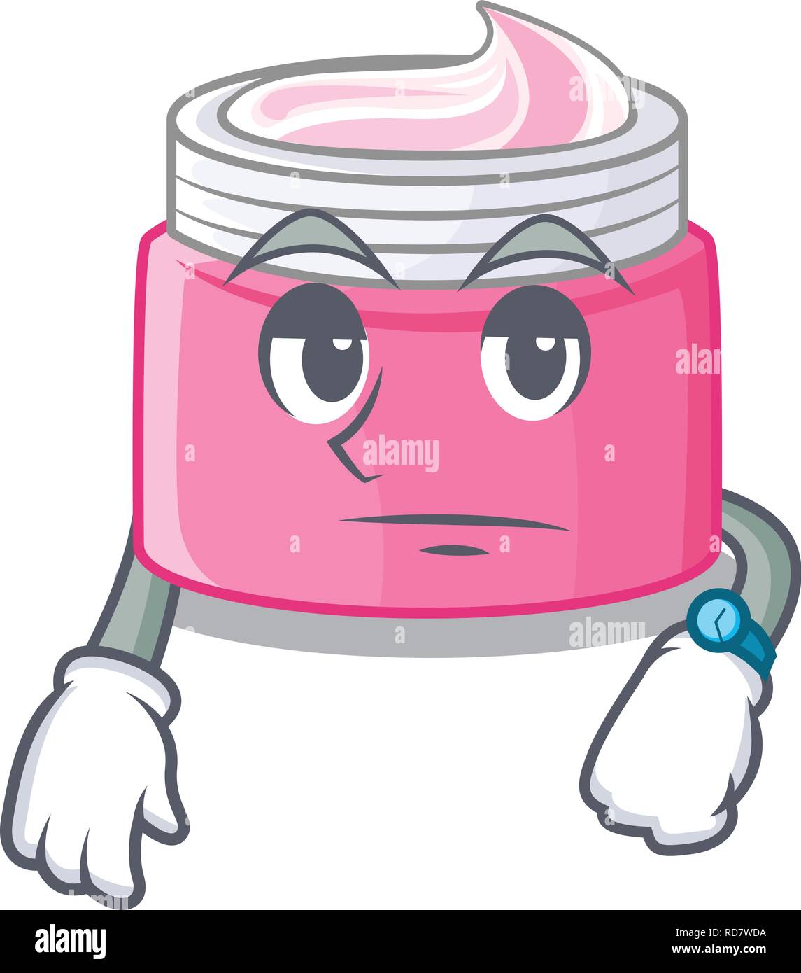 Waiting face cream in a cartoon jar Stock Vector Image & Art - Alamy