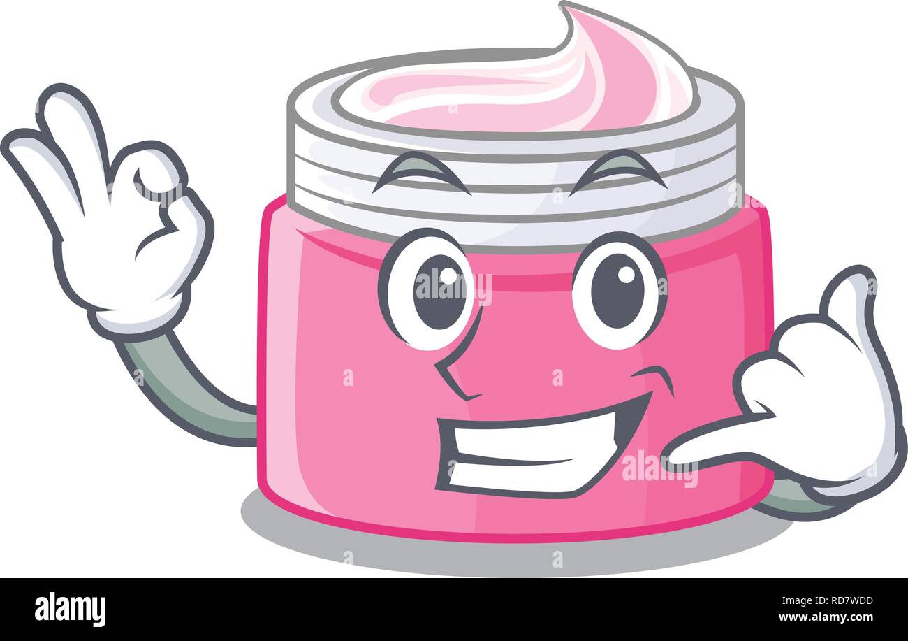 Call me face cream in a cartoon jar Stock Vector Image & Art - Alamy