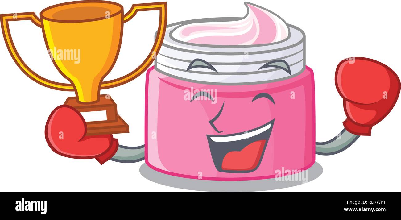 Boxing winner face cream in a cartoon jar Stock Vector Image & Art - Alamy