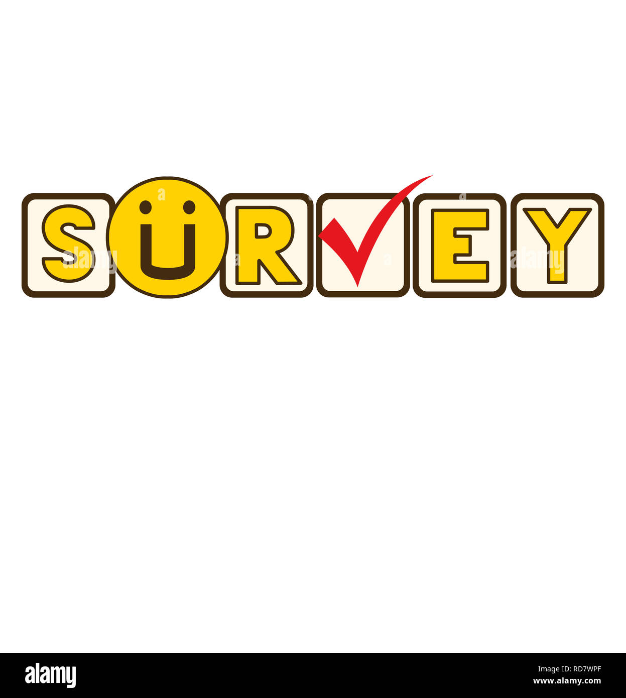 Illustration of a Survey Lettering Design with Check boxes, Check and ...