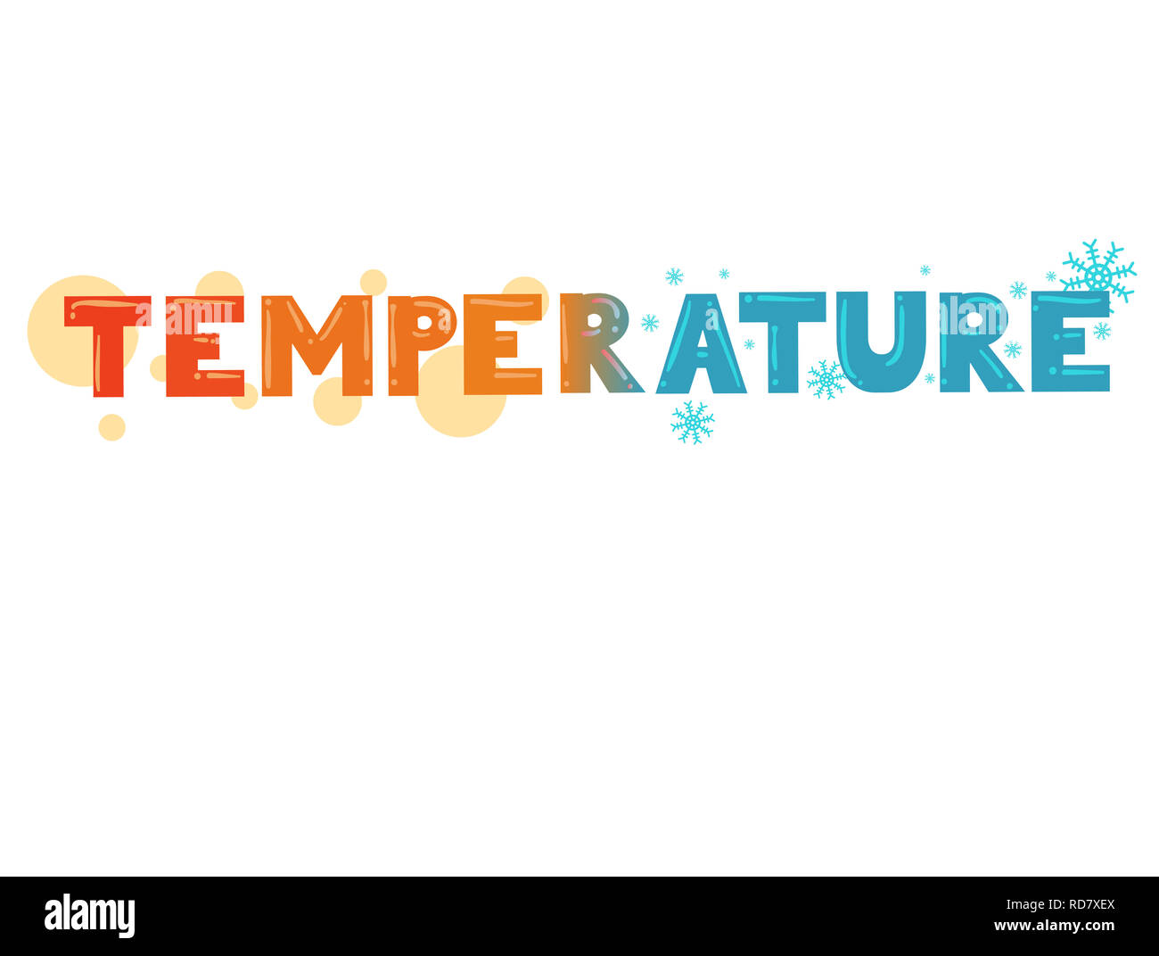 Illustration of Temperature Lettering Design with Hot and Cold on Each ...
