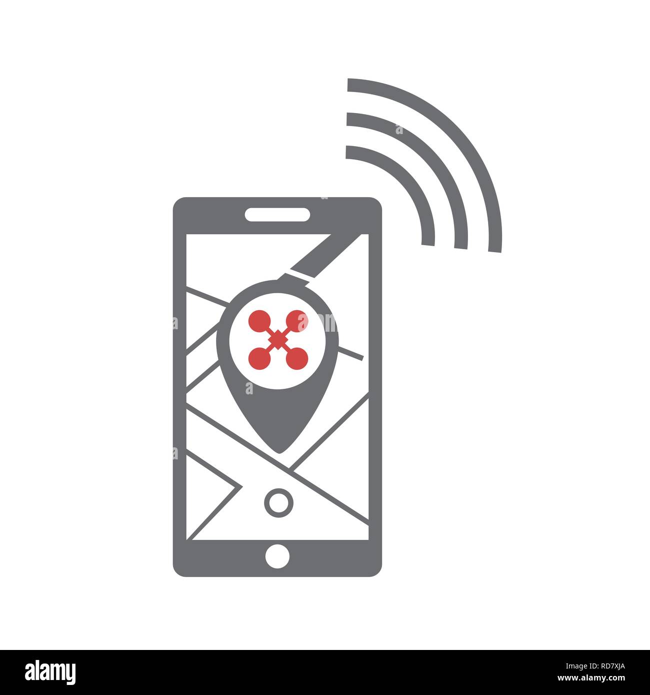 Device drone control software icon on white background for graphic and ...