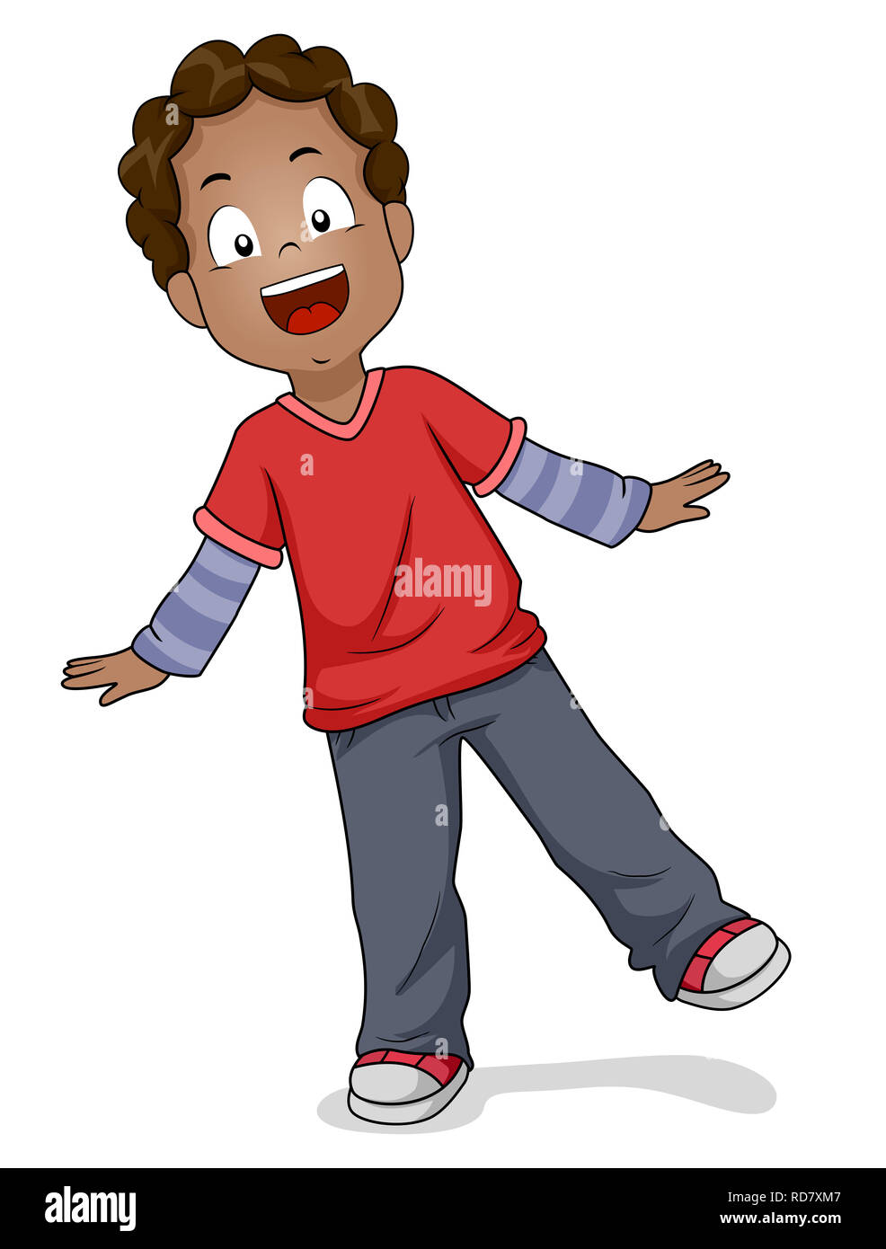 Illustration of a Kid Boy Waddling or Showing How to Waddle Stock Photo ...
