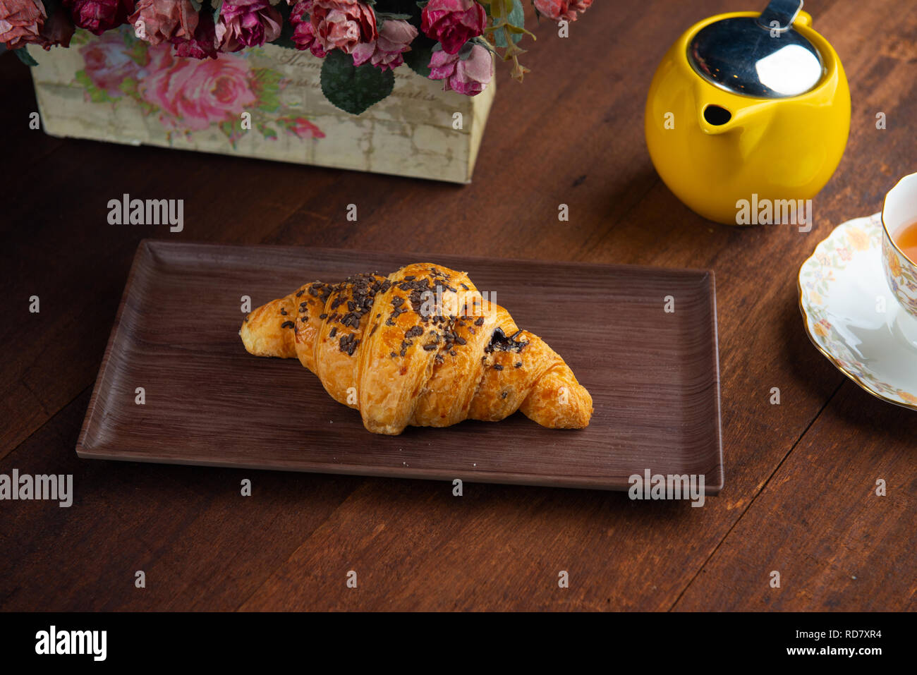 black sesame croissant Stock Photo - Alamy