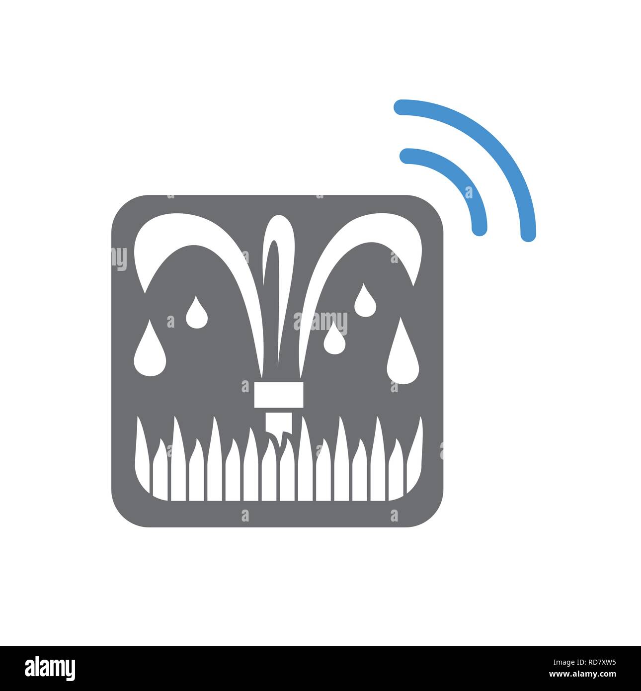 Smart watering system icon on white background for graphic and web ...