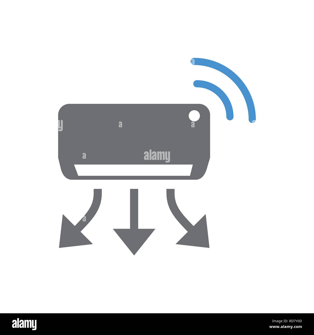 Smart air conditioner on white background for graphic and web design ...