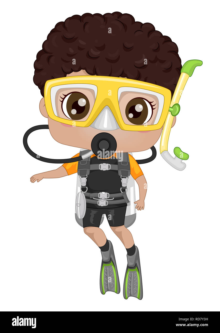 Boy with diving goggles Cut Out Stock Images & Pictures - Alamy