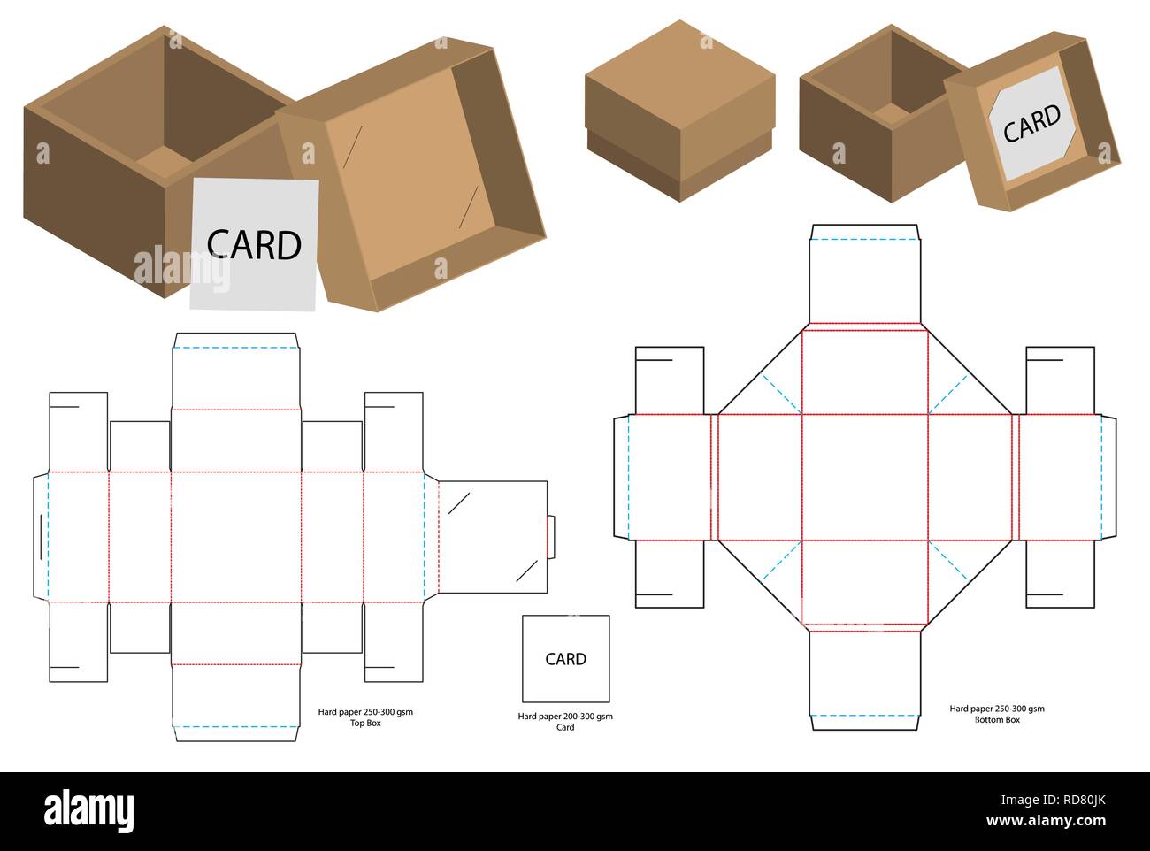 Box packaging die cut template design. 3d mock-up Stock Vector Image ...