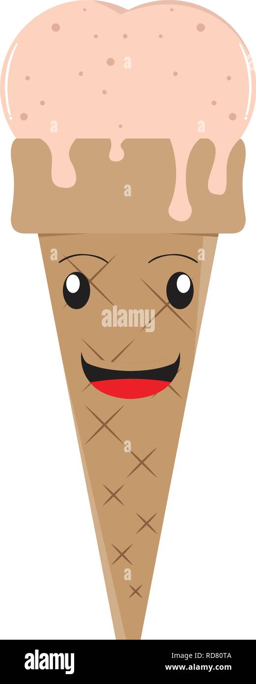 Happy ice cream cone Stock Vector Image & Art - Alamy