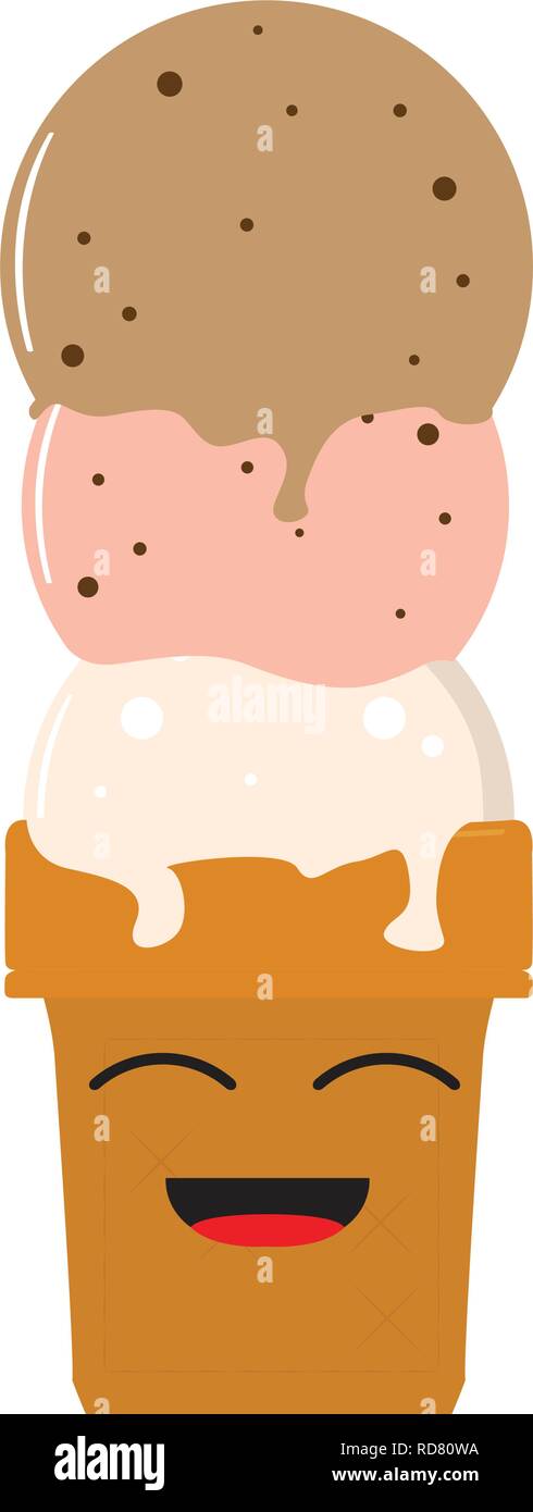Happy ice cream cone Stock Vector Image & Art - Alamy