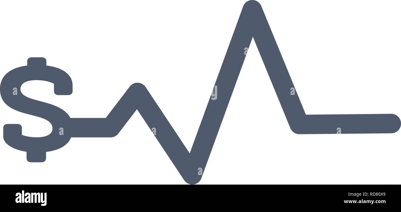 Heartbeat pulse with dollar sign, bussiness finance concept. vector ...