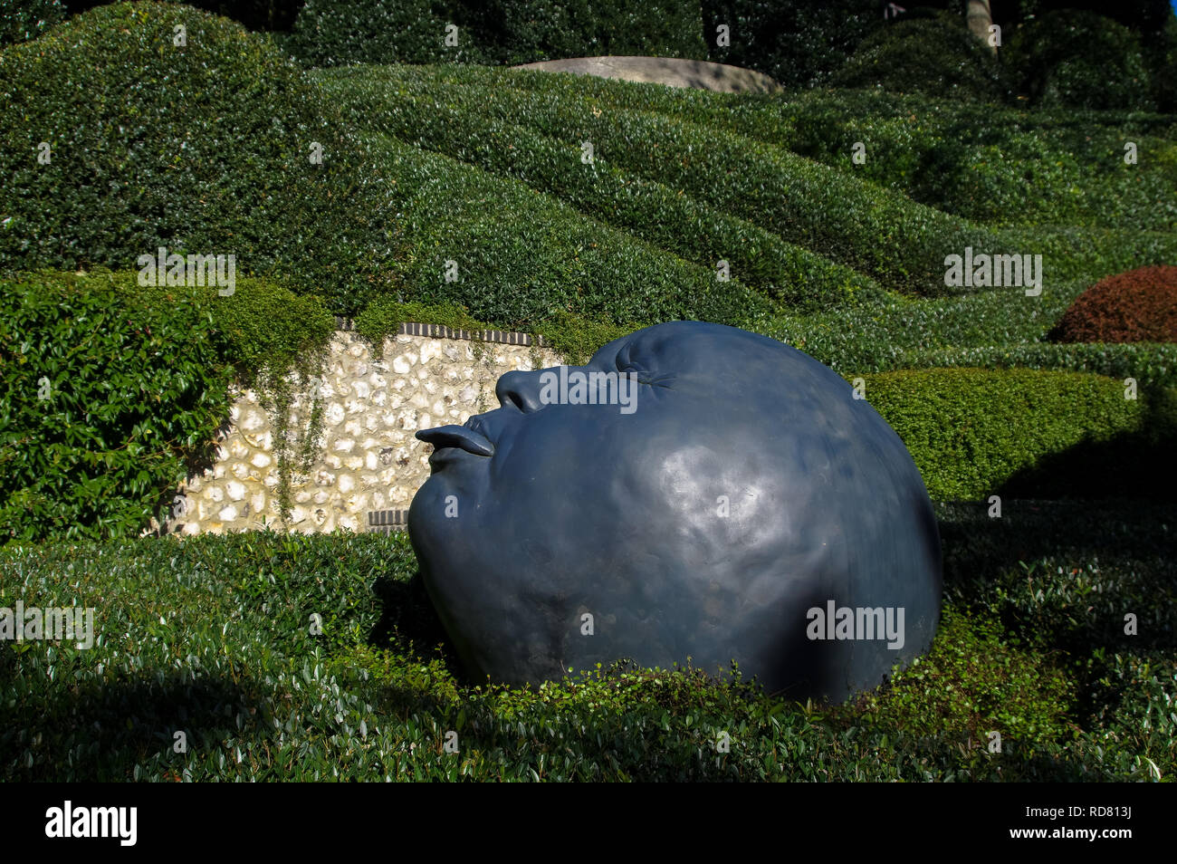 ETRETAT, FRANCE - the world famous gardens of etretat with faces ...