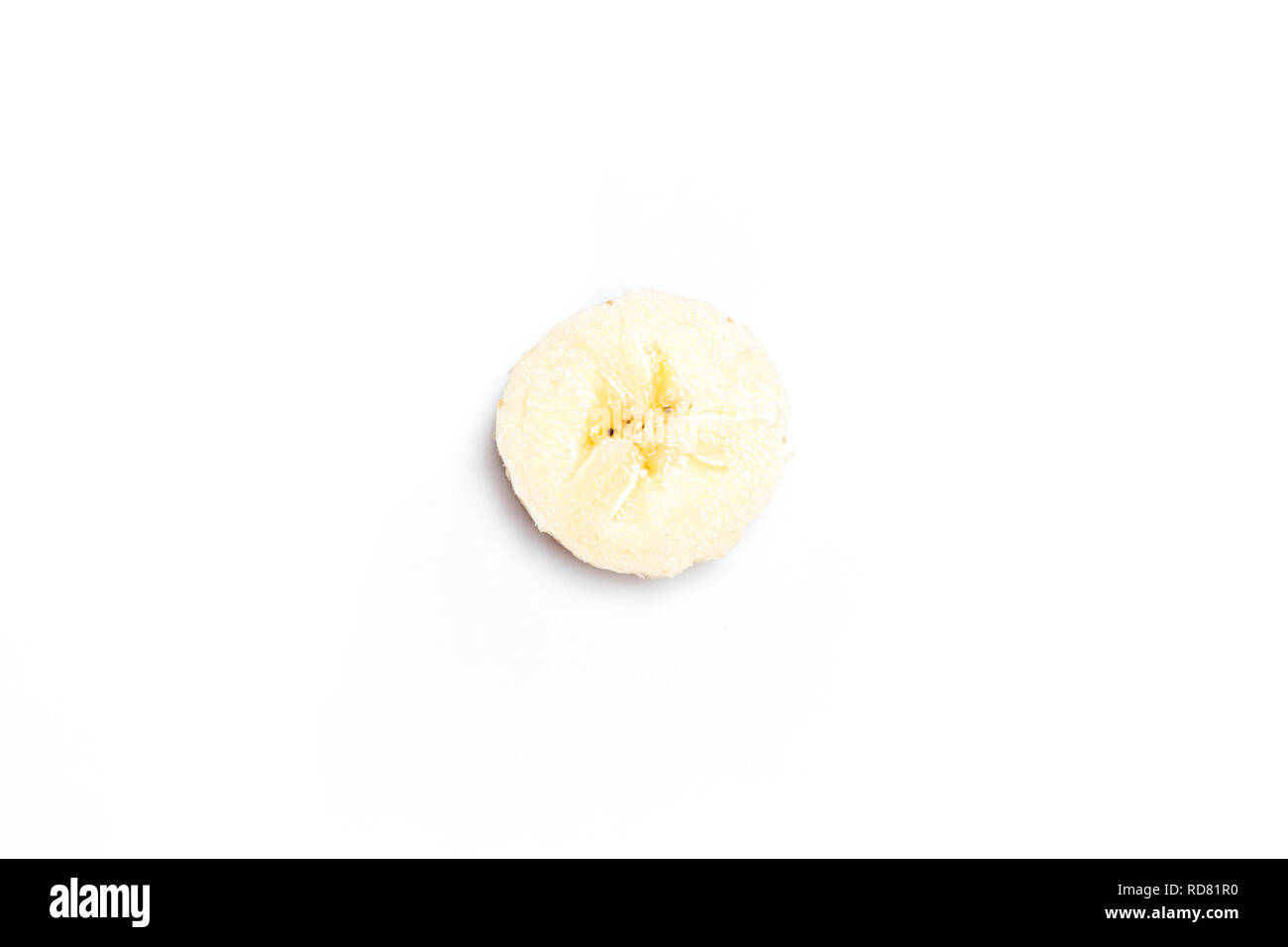 Cut of banana isolated on white background Stock Photo - Alamy