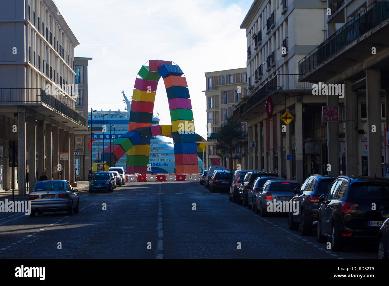 Chain of containers - monument by Vincent Ganivet Le Havre - France ...