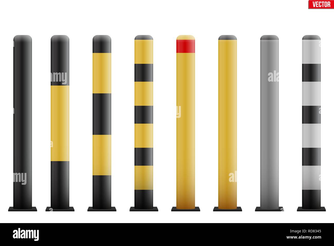 Black and yellow bollard Stock Vector Images - Alamy