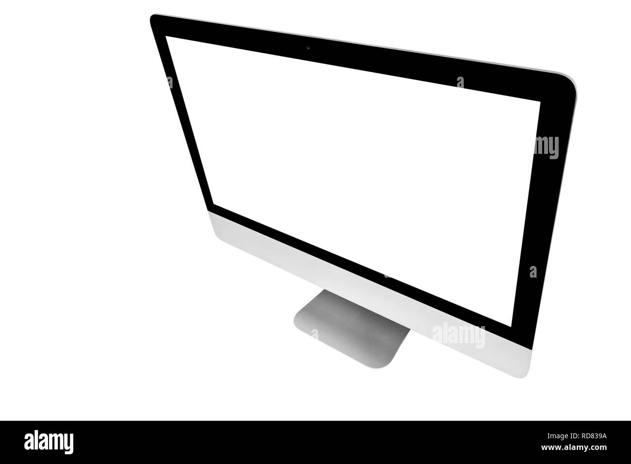 Laptop computer PC with blank screen mock up isolated on white ...