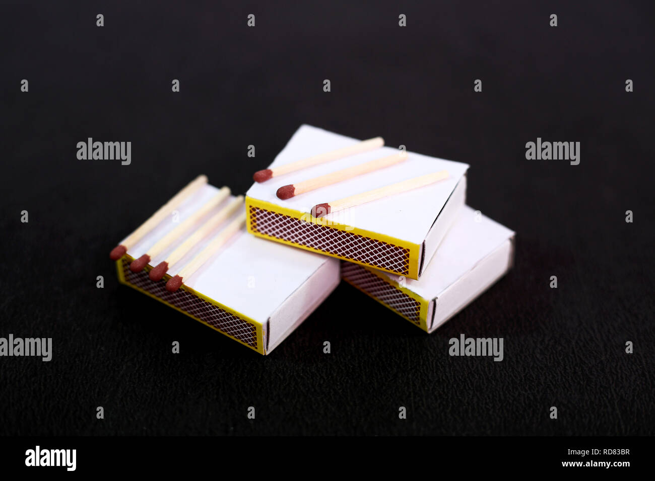 Picture of matchstick on the box. Isolated on the white background ...