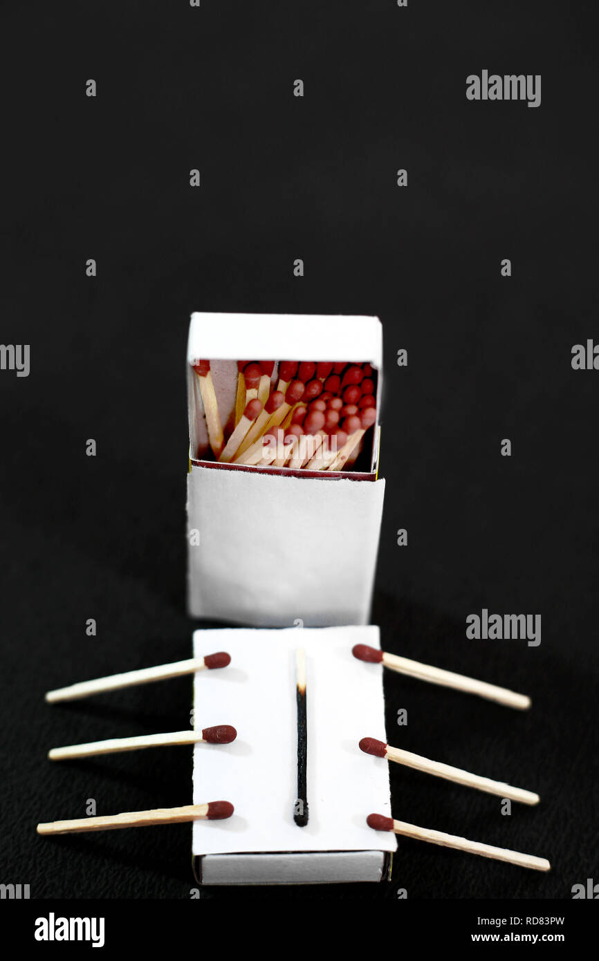 Portrait of matchstick design. Isolated on the white background Stock ...