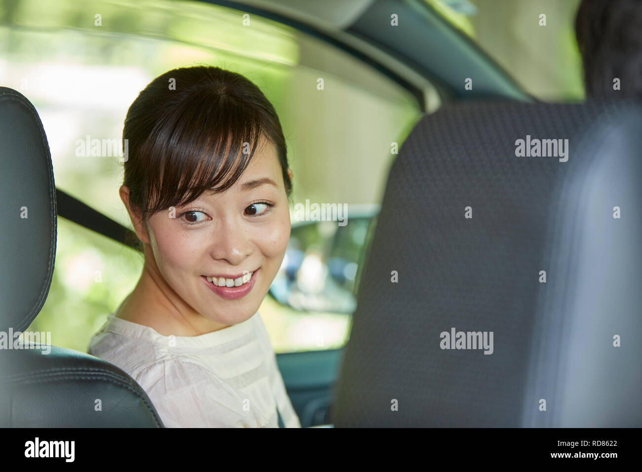 Japanese woman in the car Stock Photo - Alamy