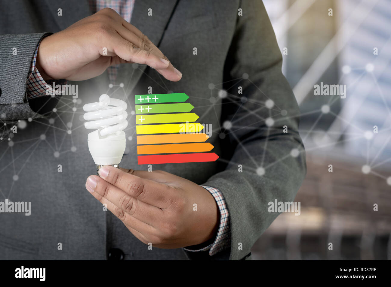 energy rating chart Eco man energy efficiency scale image Stock Photo ...