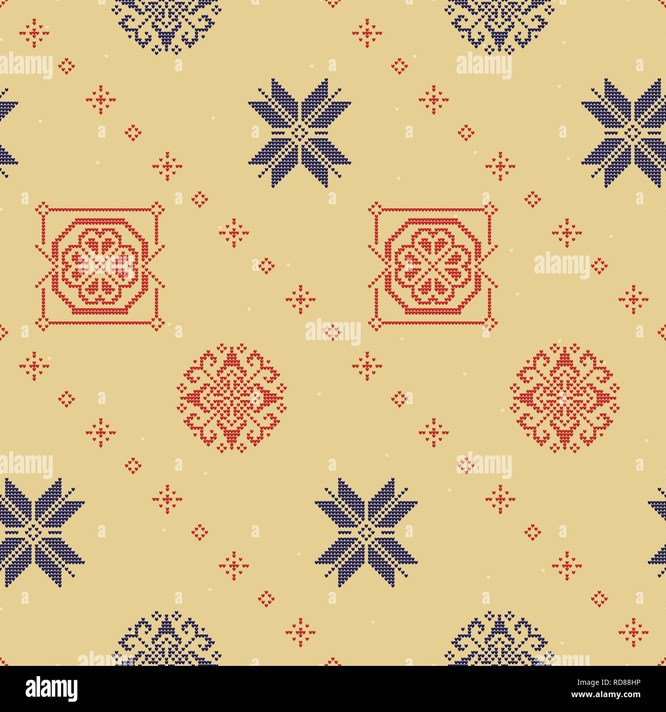 Traditional Norway Style Seamless Knitting Pattern. Abstract ethnic ...