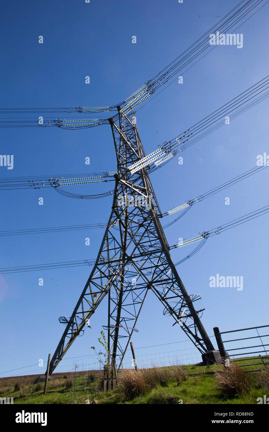 Dramatic view of existing power lines and pylons prior to them being ...